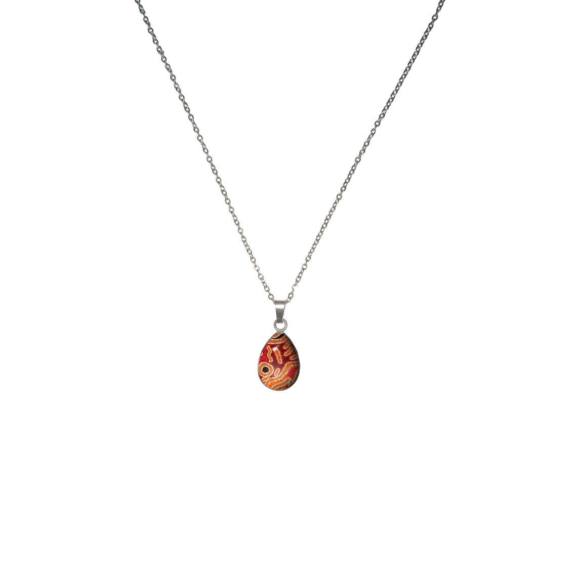 BESS CORAL PINK XS DROP PENDANT ON A CHAIN NECKLACE - SD399W – Mo Resin