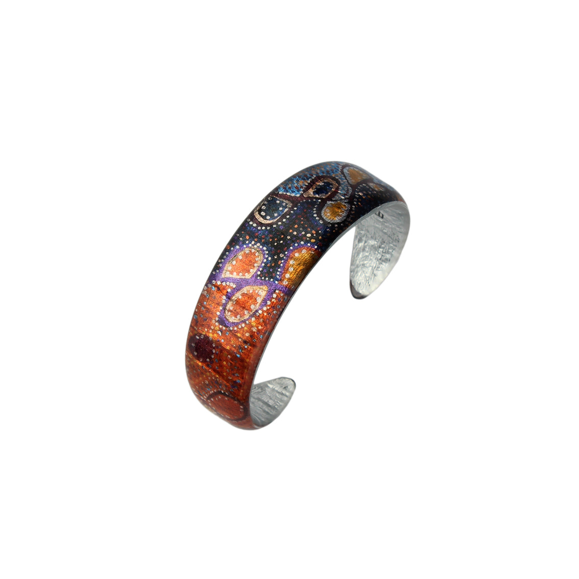 Gayle Orange Adjustable Narrow Cuff Bracelet | Aboriginal Art ...
