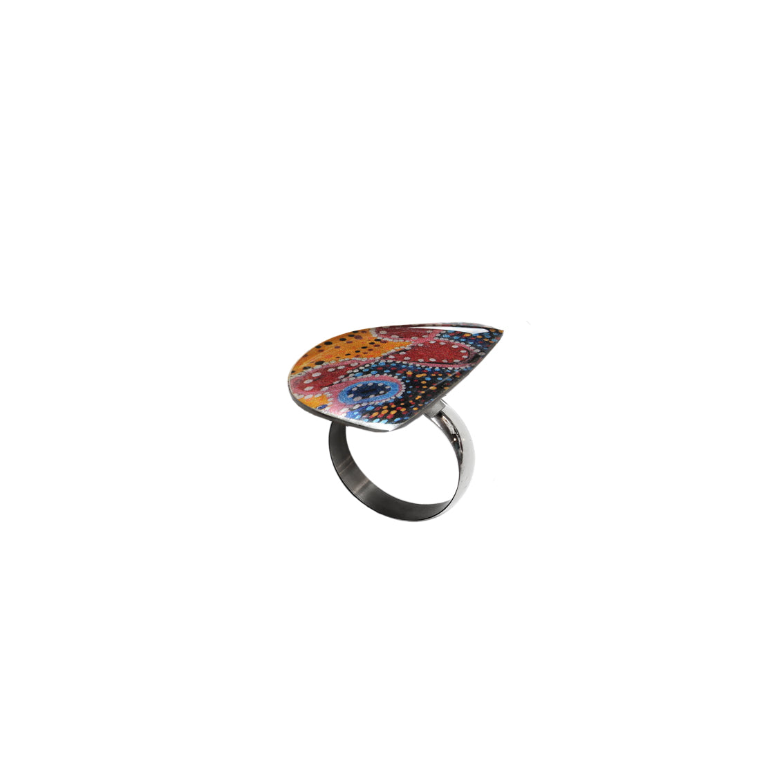 Gayle Orange Statement Adjustable Ring | Aboriginal Art Indigenous ...