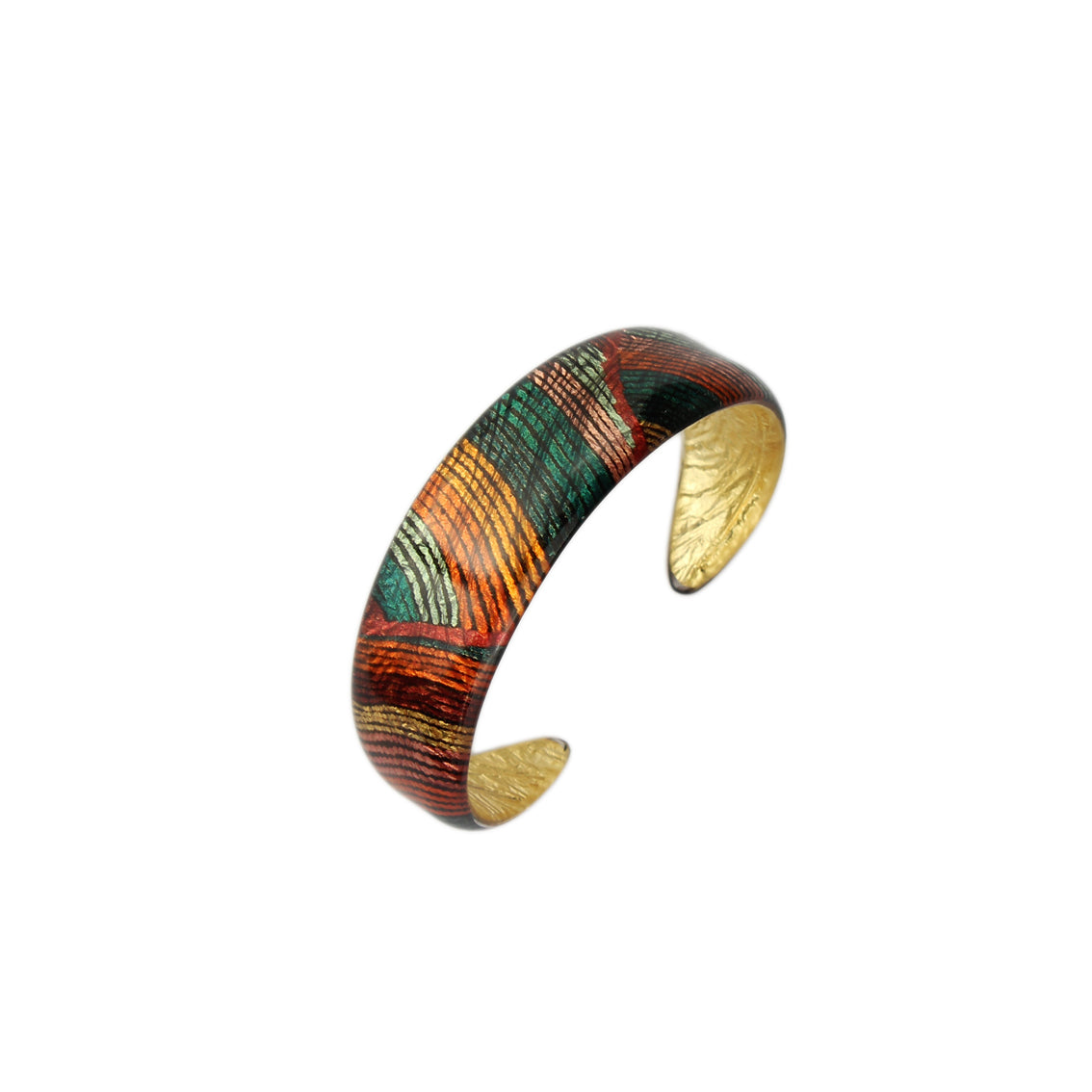 Selina Orange Adjustable Narrow Cuff Bracelet | Aboriginal Art ...